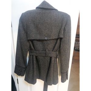 Merona | Jackets & Coats | Merona Black And Grey Belted Peacoat | Poshmark
